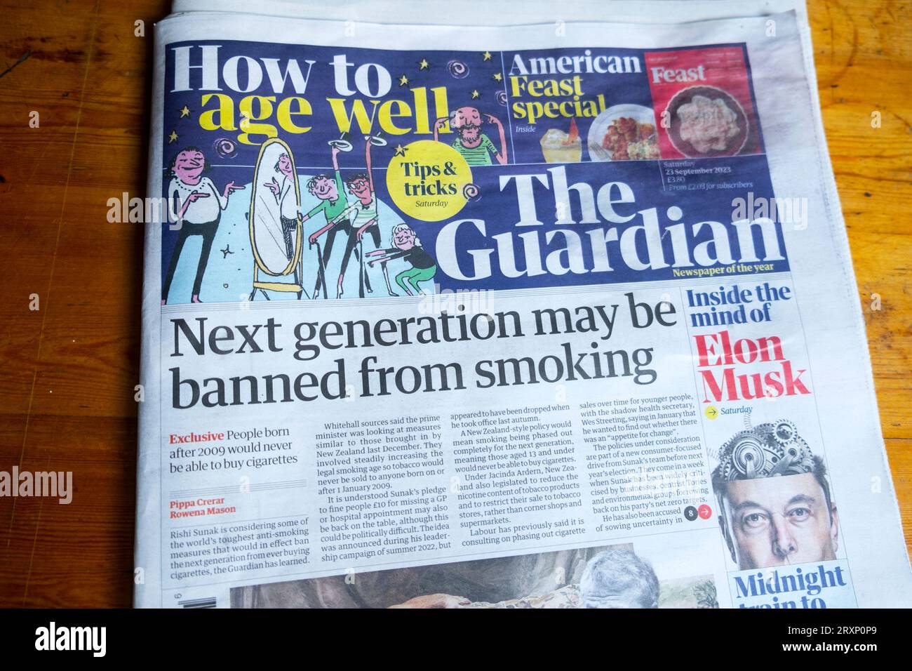 'Next generation may be banned from smoking' front page Guardian ...