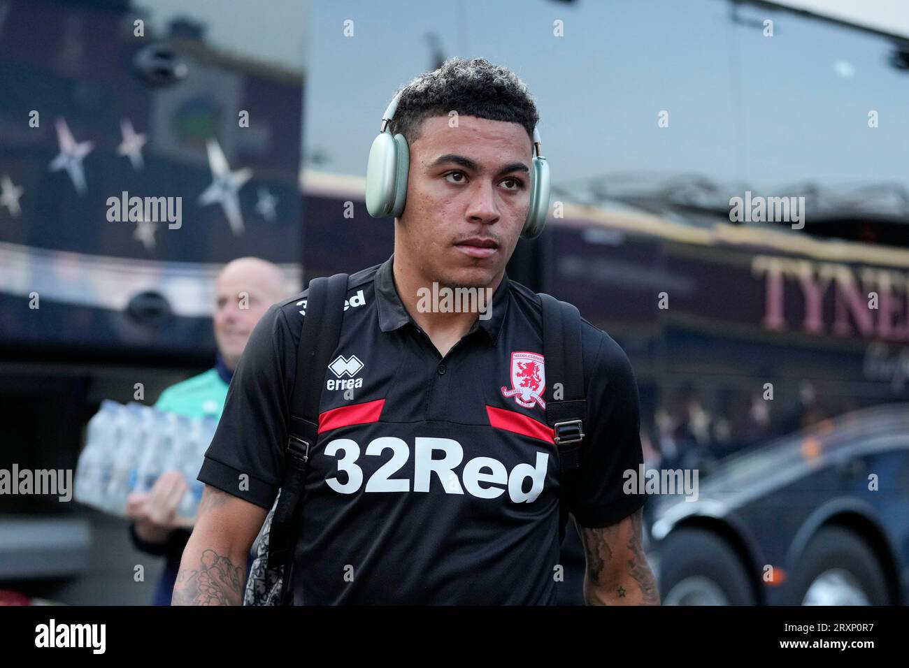 Morgan Rogers #10 of Middlesbrough arrives at the stadium before the ...