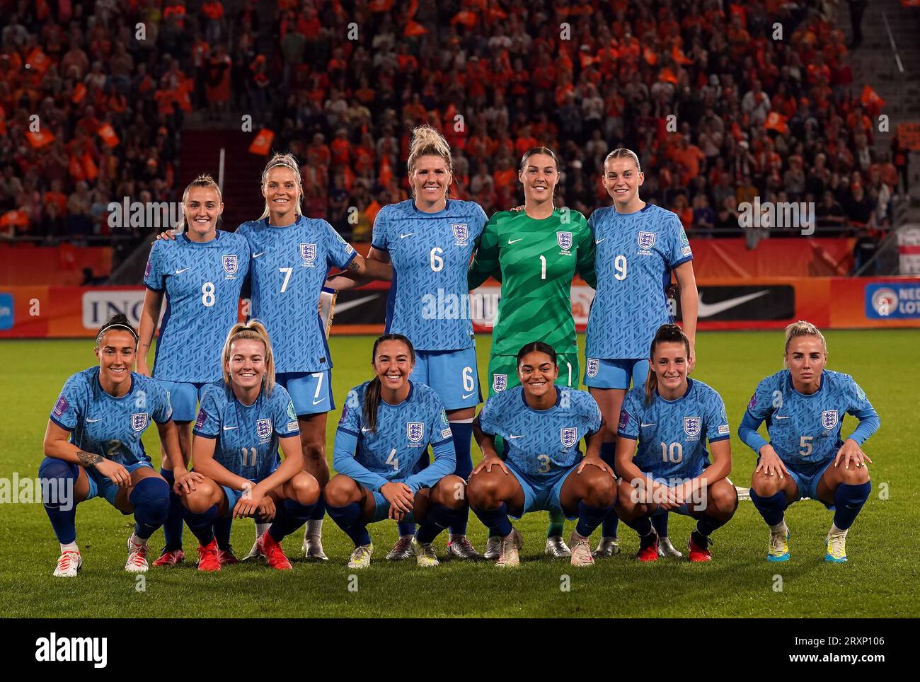 England starting line up - Back row: Georgia Stanway, Rachel Daly ...