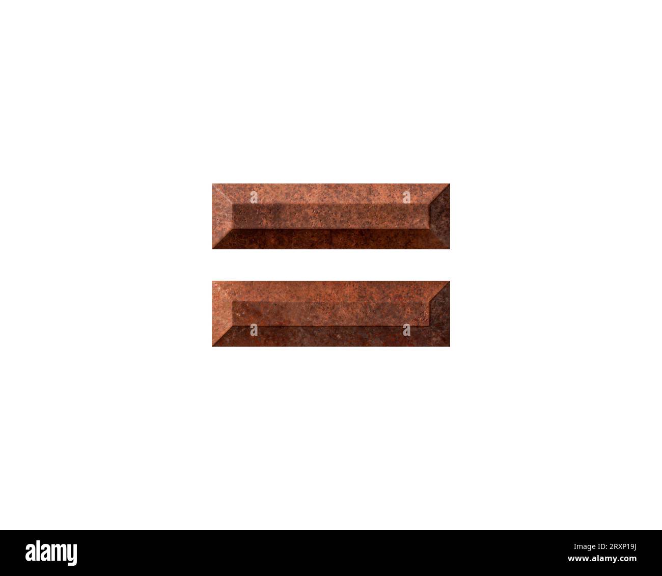 Symbol made of rusty metal. 3d illustration of rusty symbols isolated ...