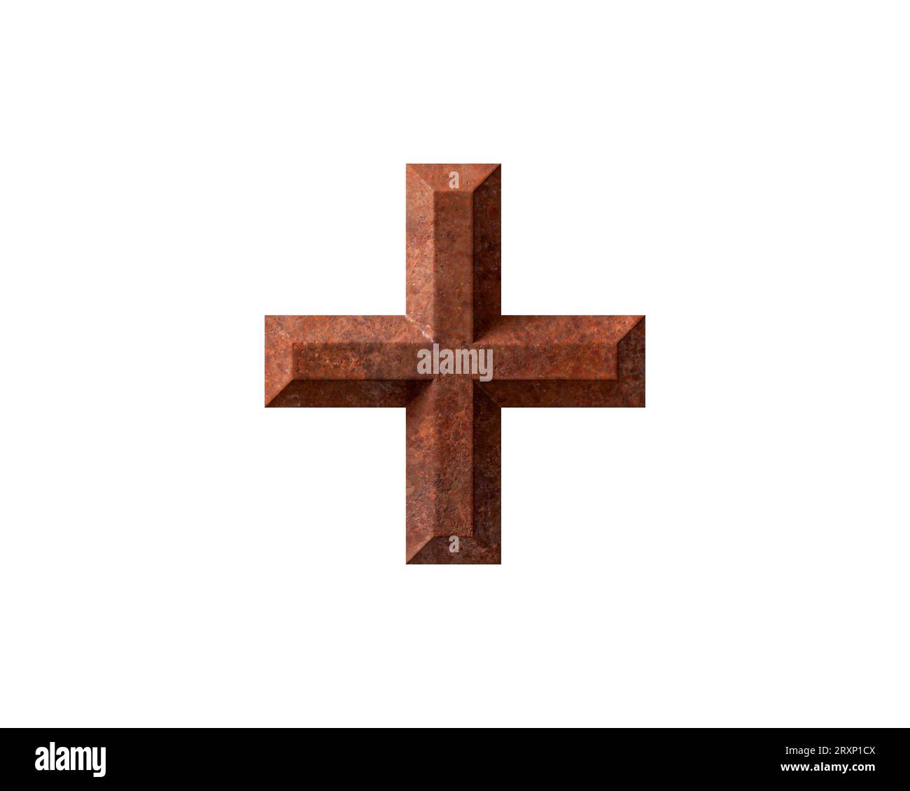 Symbol made of rusty metal. 3d illustration of rusty symbols isolated ...