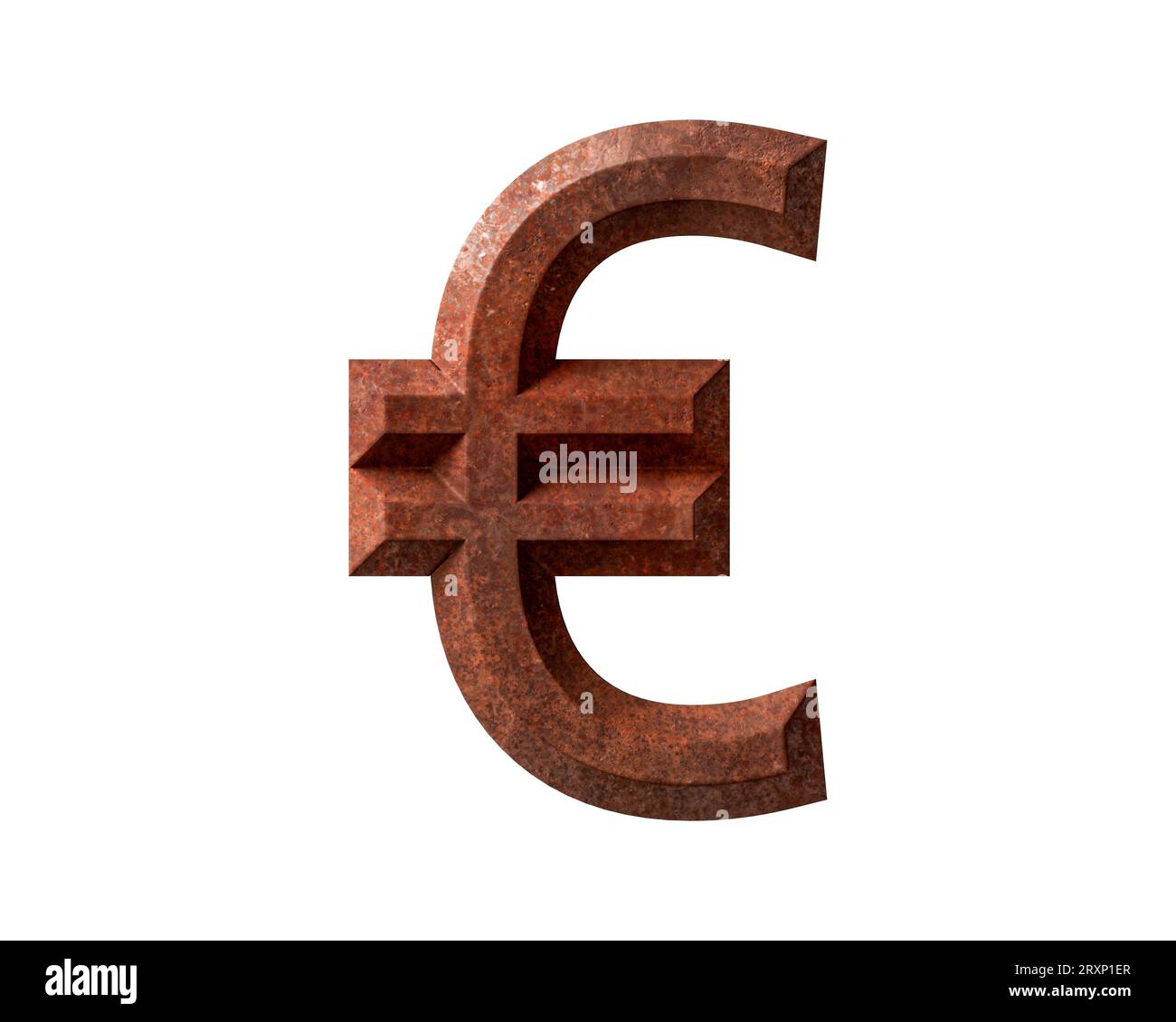 Symbol made of rusty metal. 3d illustration of rusty symbols isolated ...