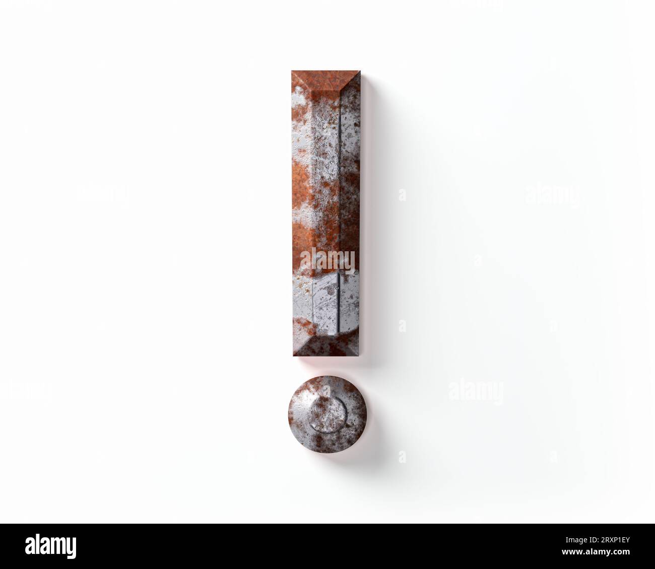 Symbol made of rusty metal. 3d illustration of rusty symbols isolated ...