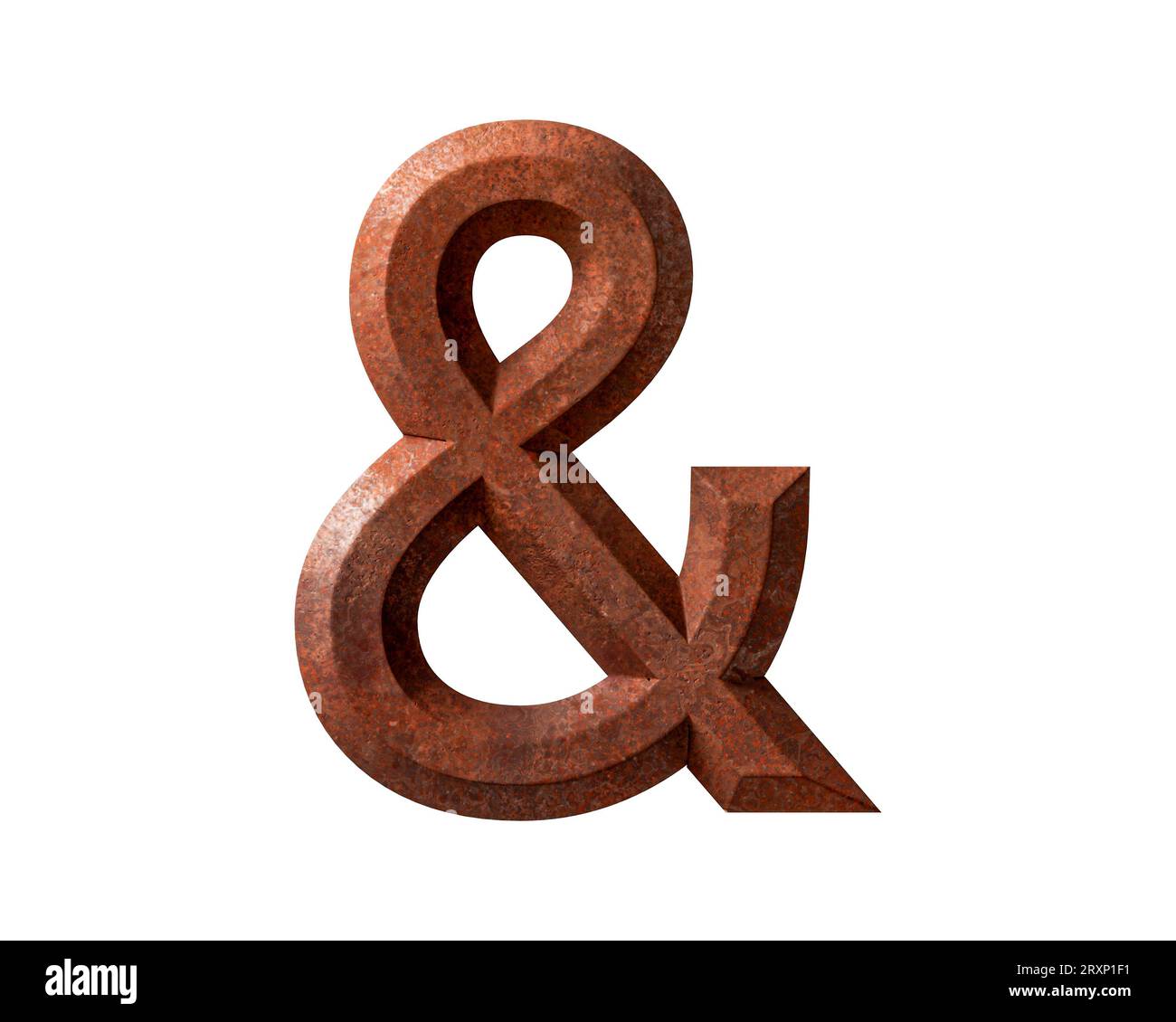Symbol made of rusty metal. 3d illustration of rusty symbols isolated ...