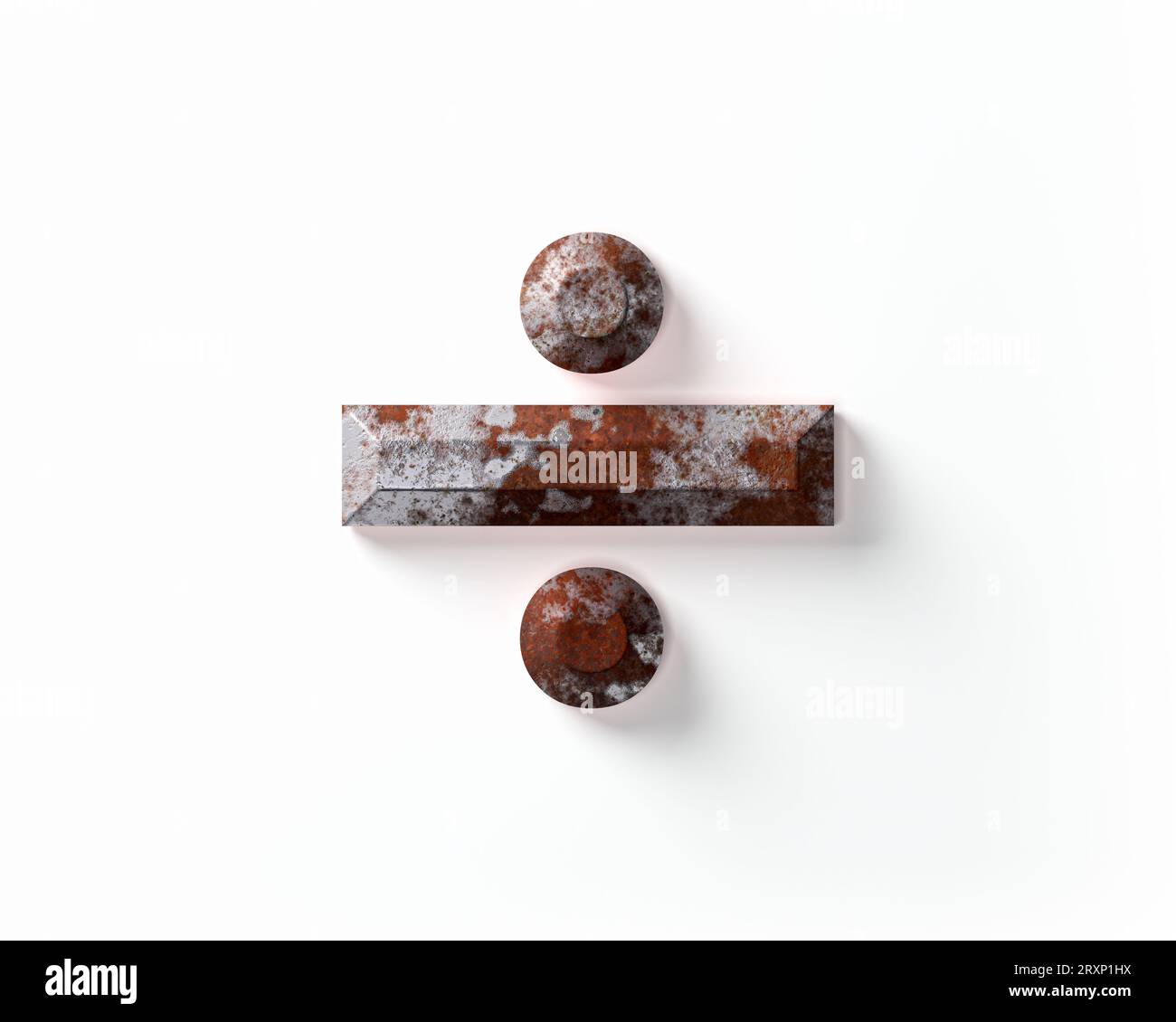 Symbol made of rusty metal. 3d illustration of rusty symbols isolated ...