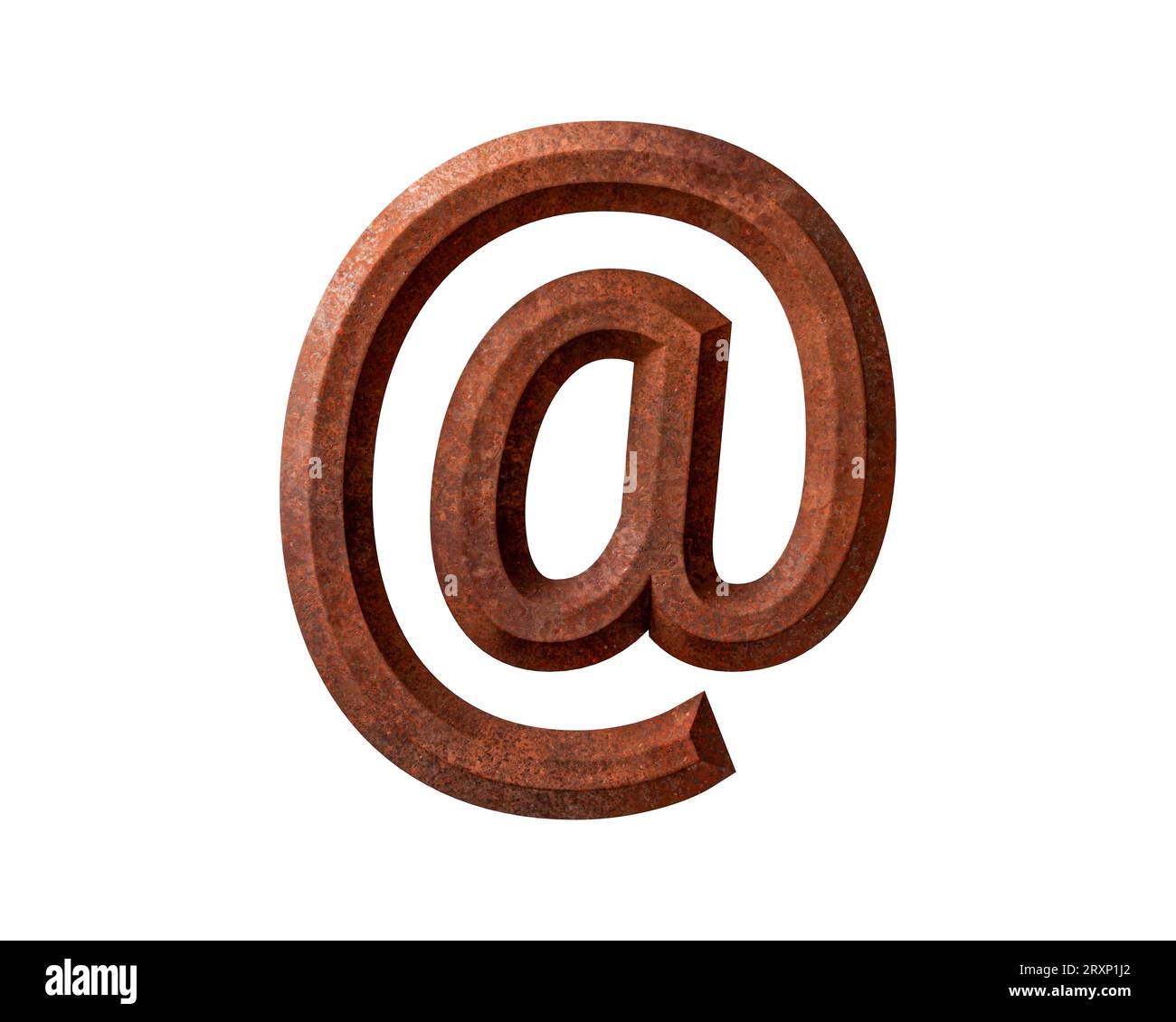 Symbol made of rusty metal. 3d illustration of rusty symbols isolated ...