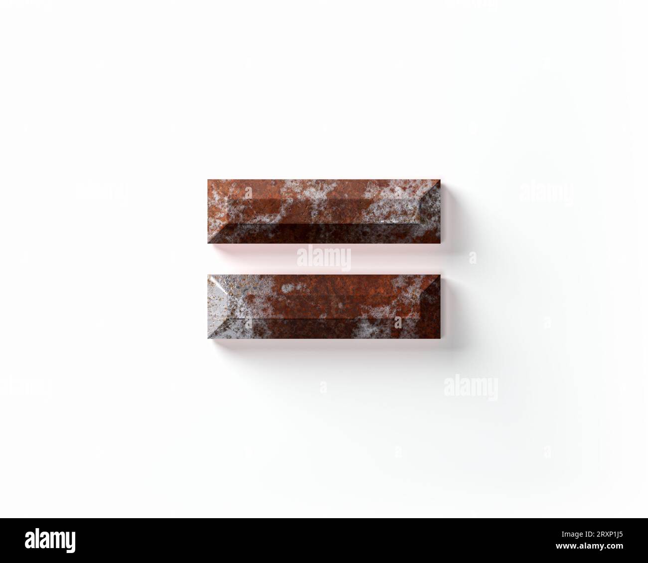 Symbol made of rusty metal. 3d illustration of rusty symbols isolated ...