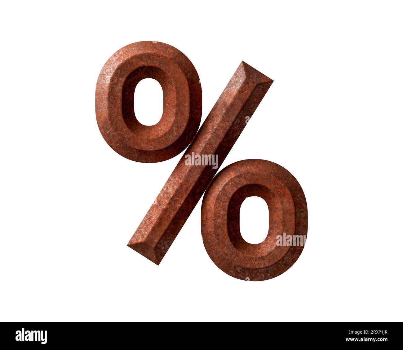 Symbol made of rusty metal. 3d illustration of rusty symbols isolated ...