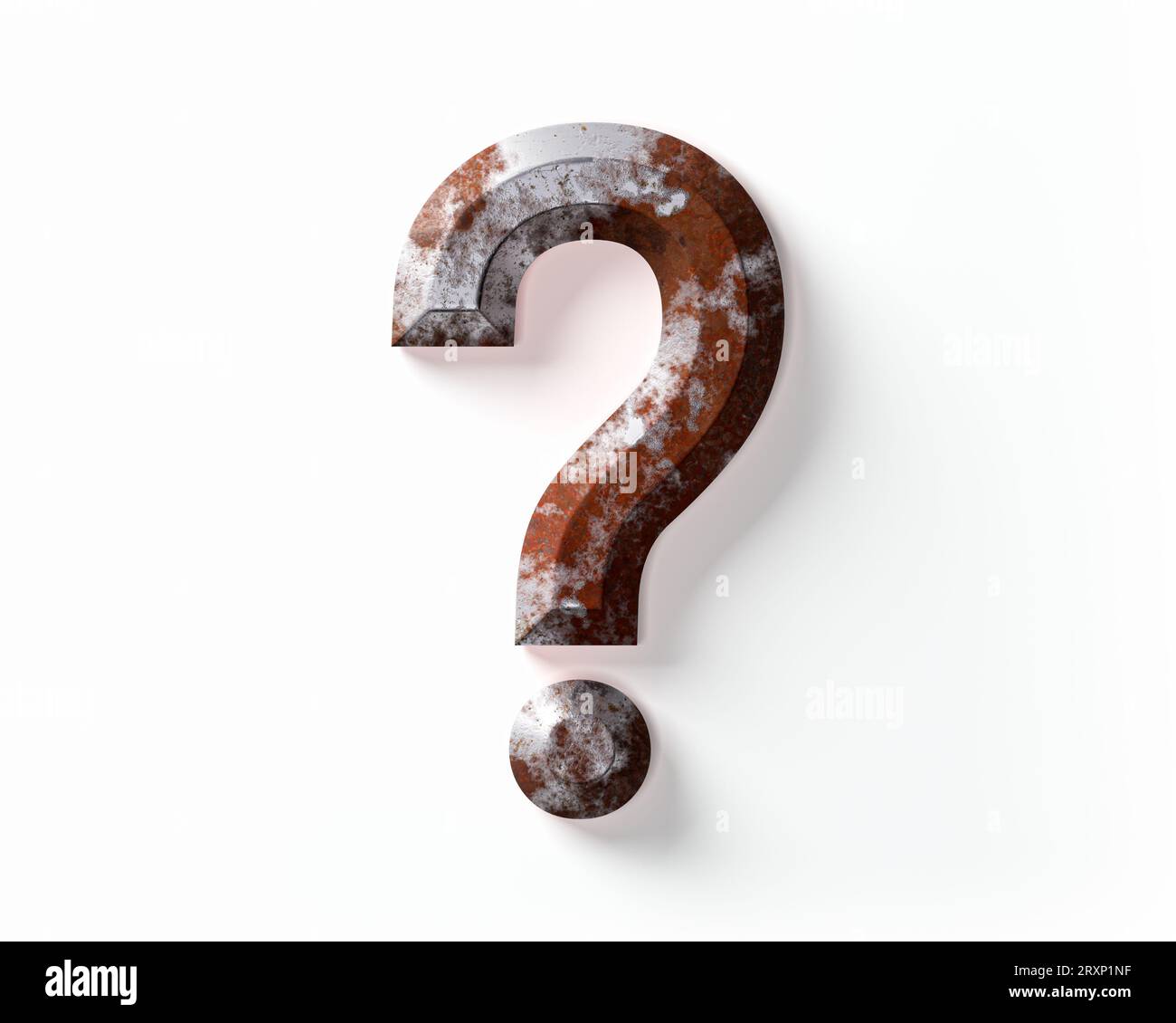 Symbol made of rusty metal. 3d illustration of rusty symbols isolated ...