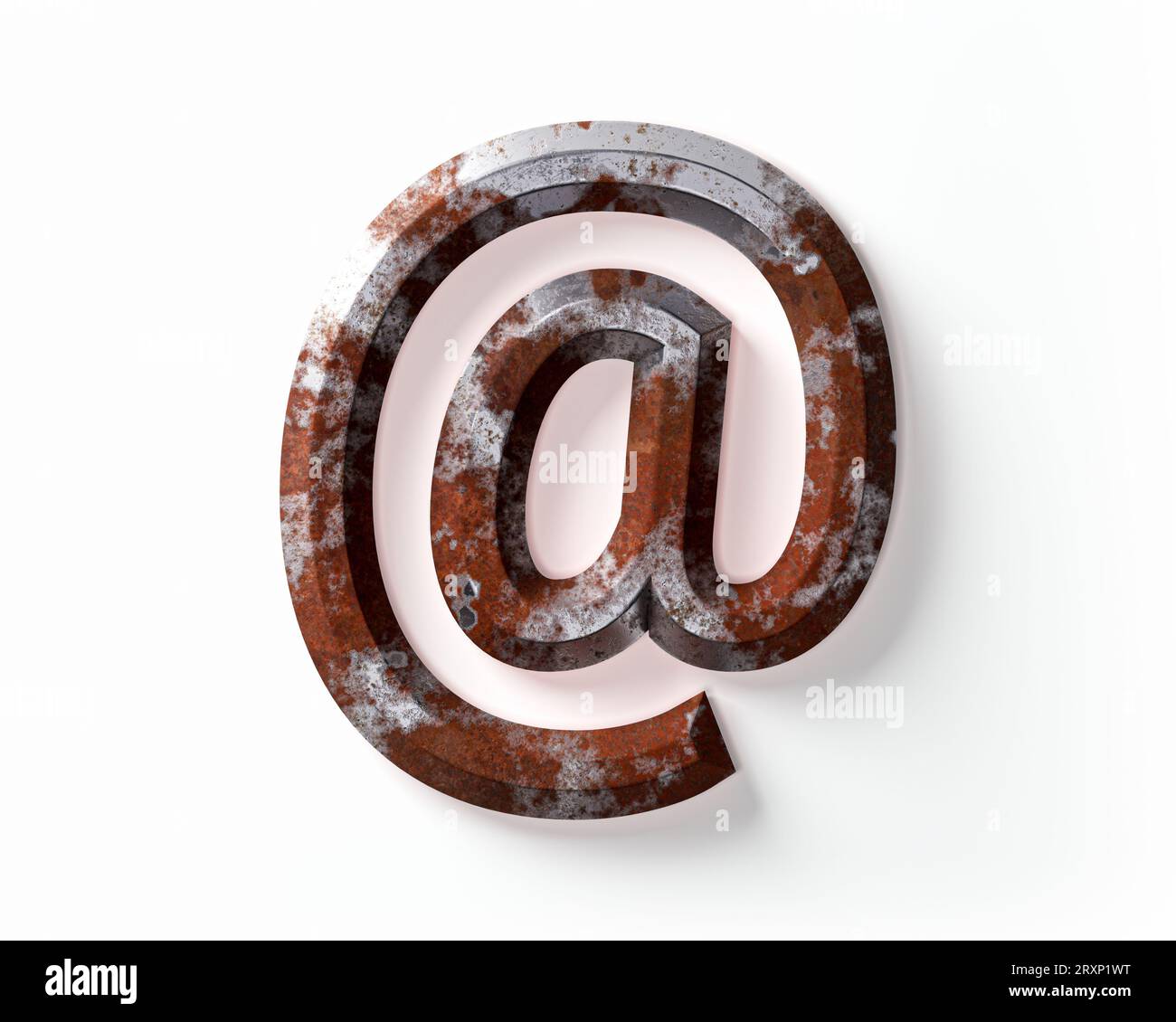 Symbol made of rusty metal. 3d illustration of rusty symbols isolated ...