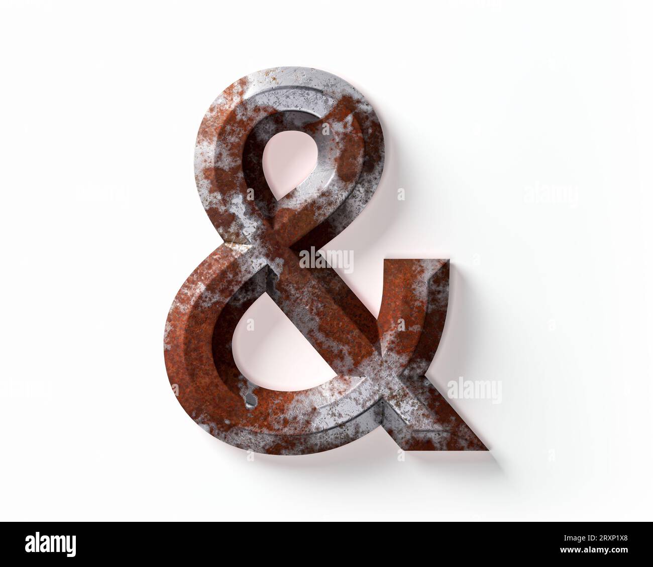 Symbol made of rusty metal. 3d illustration of rusty symbols isolated ...
