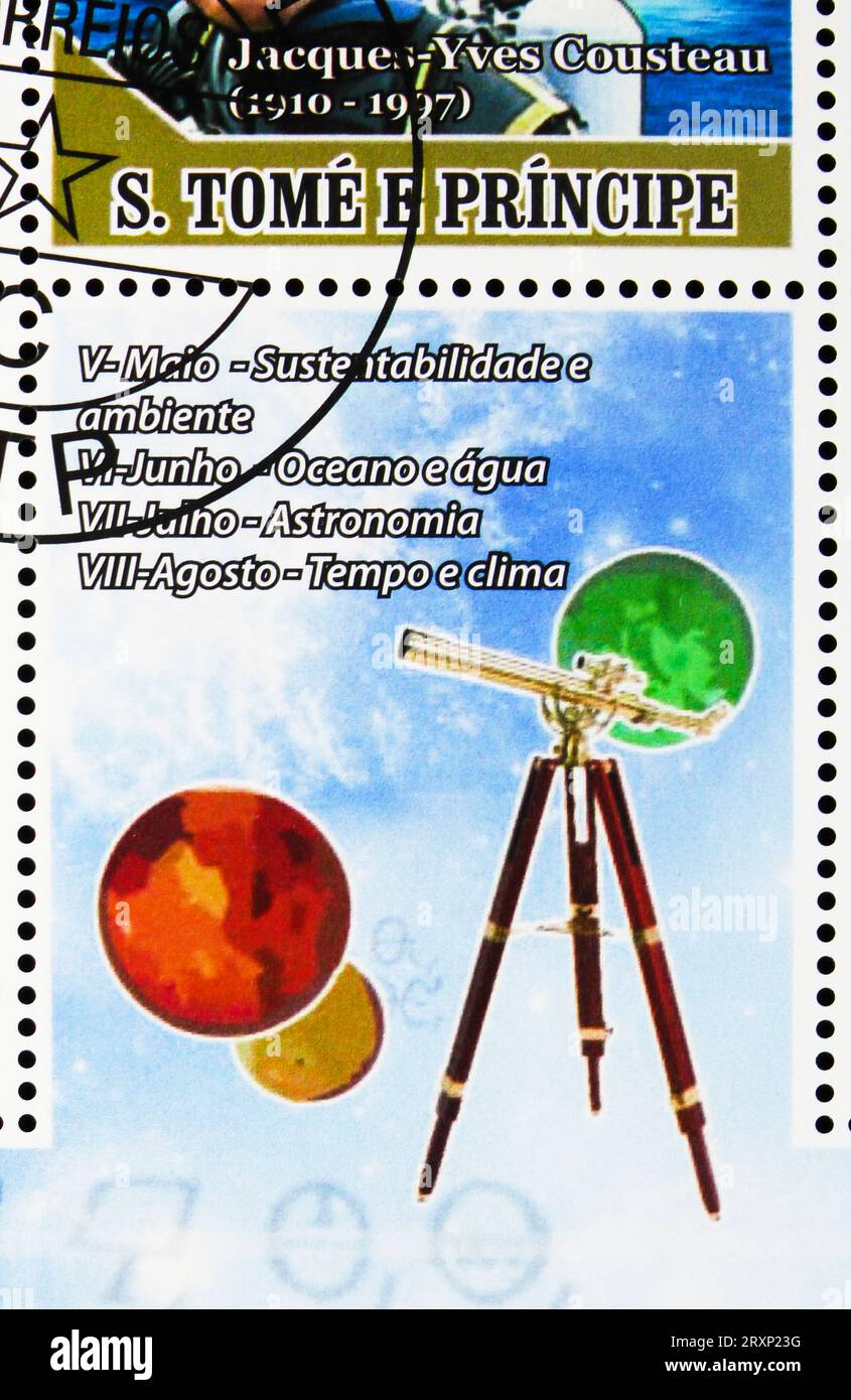 MOSCOW, RUSSIA - JULY 12, 2022: Postage stamp printed in Sao Tome and ...