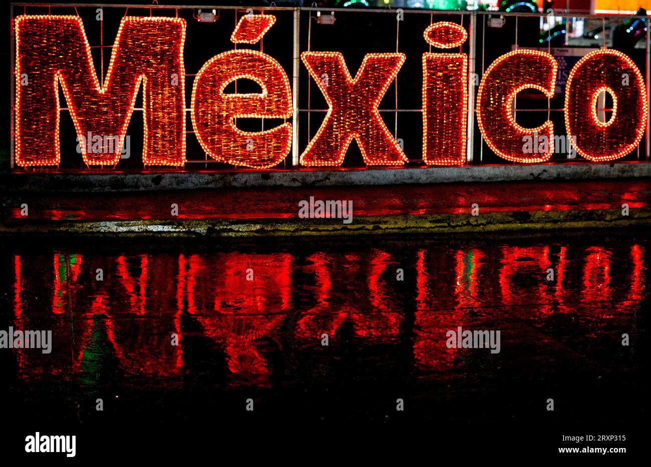 Red letters show the word Mexico Stock Photo - Alamy