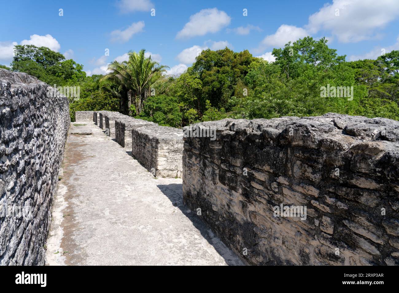 Structure A-32 on the front of El Castillo (Structure A-6) in the Mayan ...
