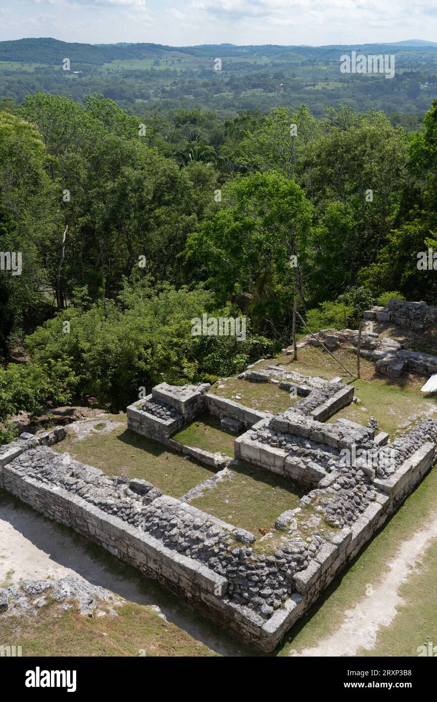 Partially-restored Structure A-5 in the Mayan ruins in the Xunantunich ...