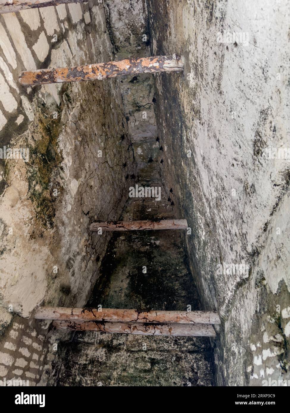 Corbel vaulted ceiling in a room inside El Castillo, Structure A-6, in ...