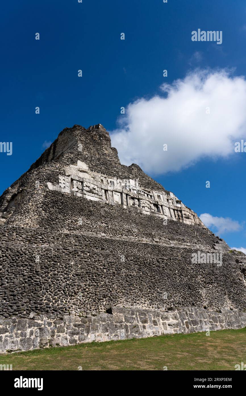 The east frieze on El Castillo or Structure A-6 in the Mayan ruins of ...