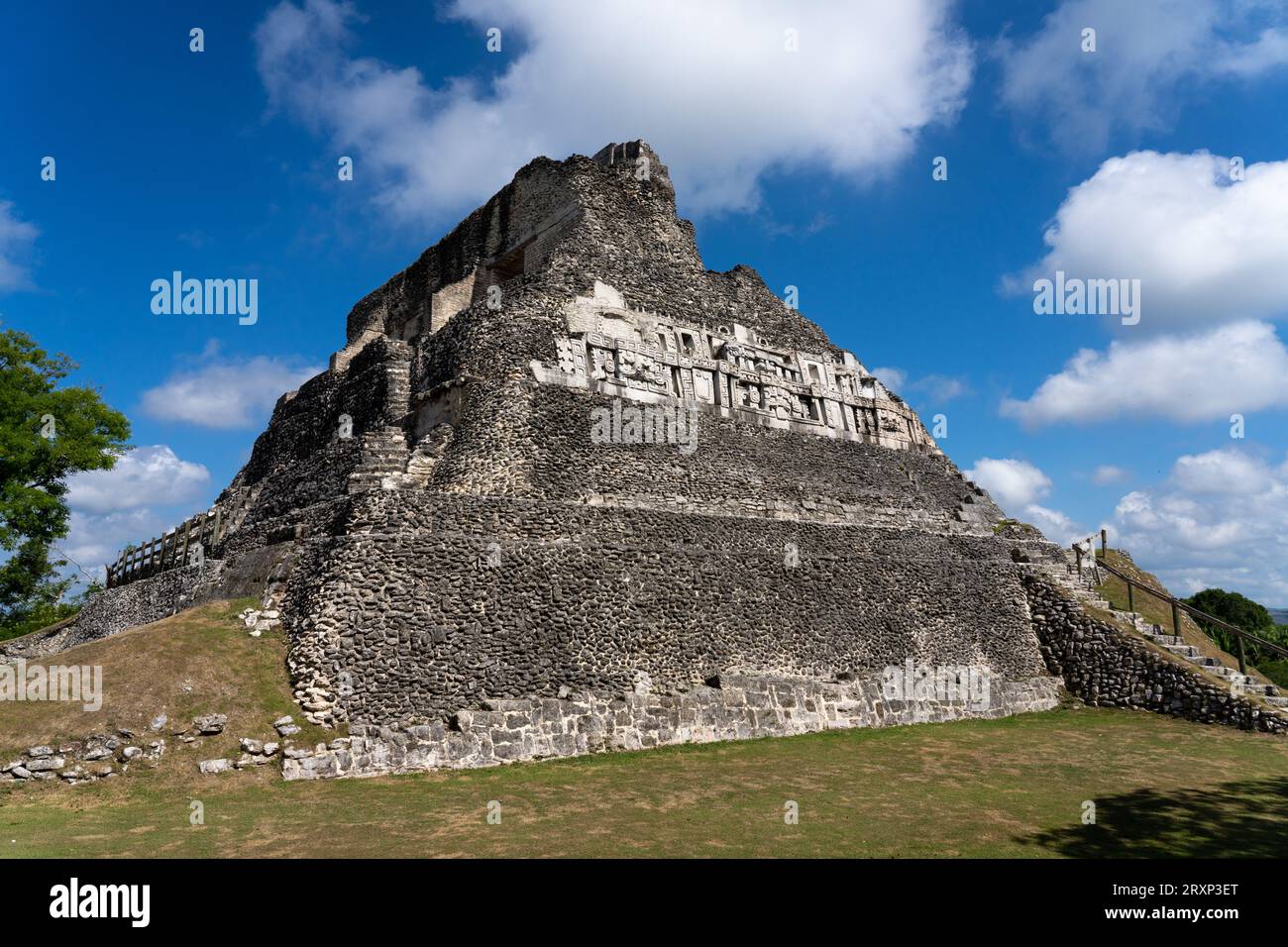 The east frieze on El Castillo or Structure A-6 in the Mayan ruins of ...