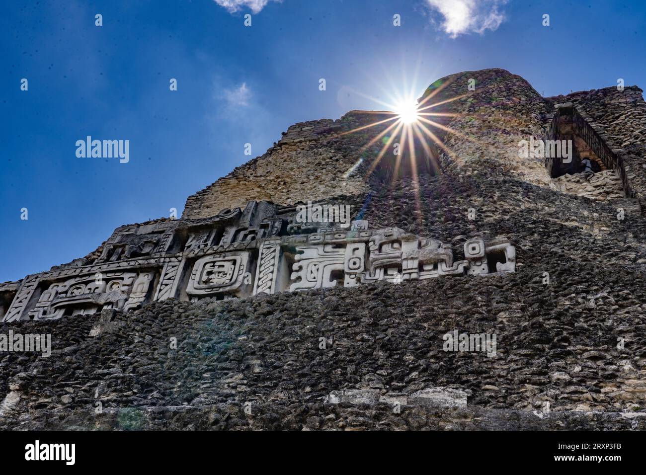 The west frieze on El Castillo or Structure A-6 in the Mayan ruins of ...