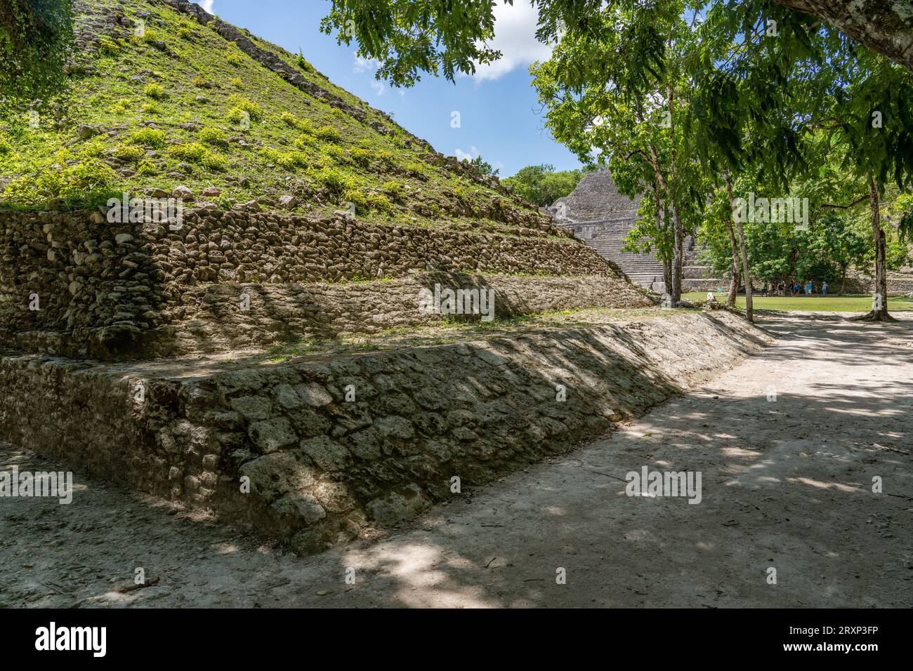 Ball Court #2 in the Mayan ruins in the Xunantunich Archeological ...