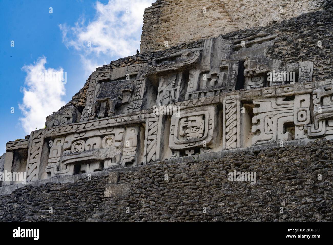The west frieze on El Castillo or Structure A-6 in the Mayan ruins of ...