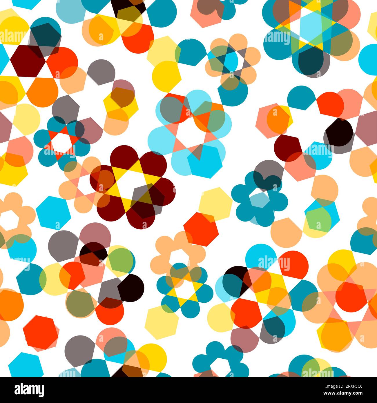 Seamless pattern flowers geometric simple colored. Trendy Bold Daisy ...