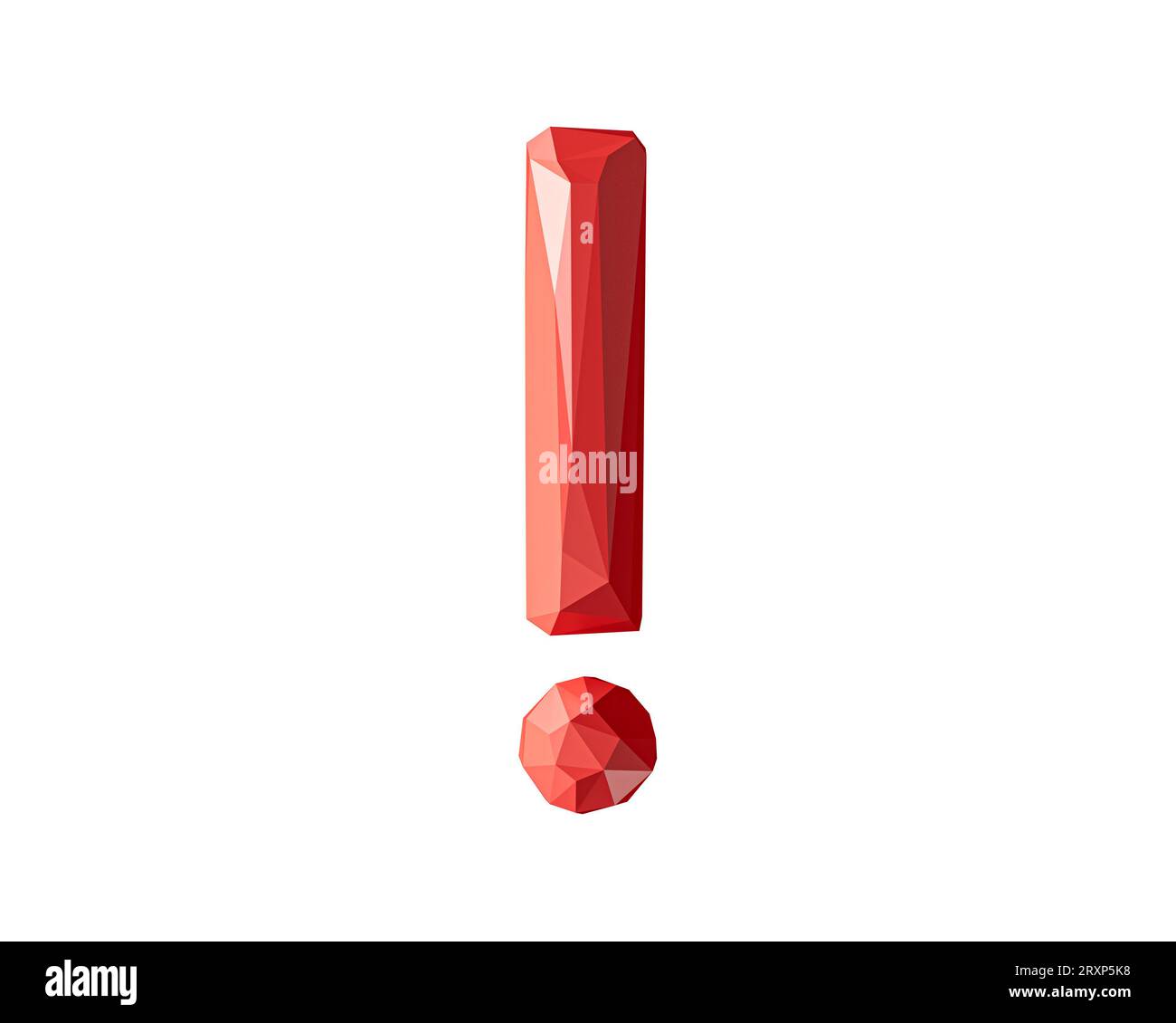 Symbol made of low poly red material. 3d illustration of simple ...