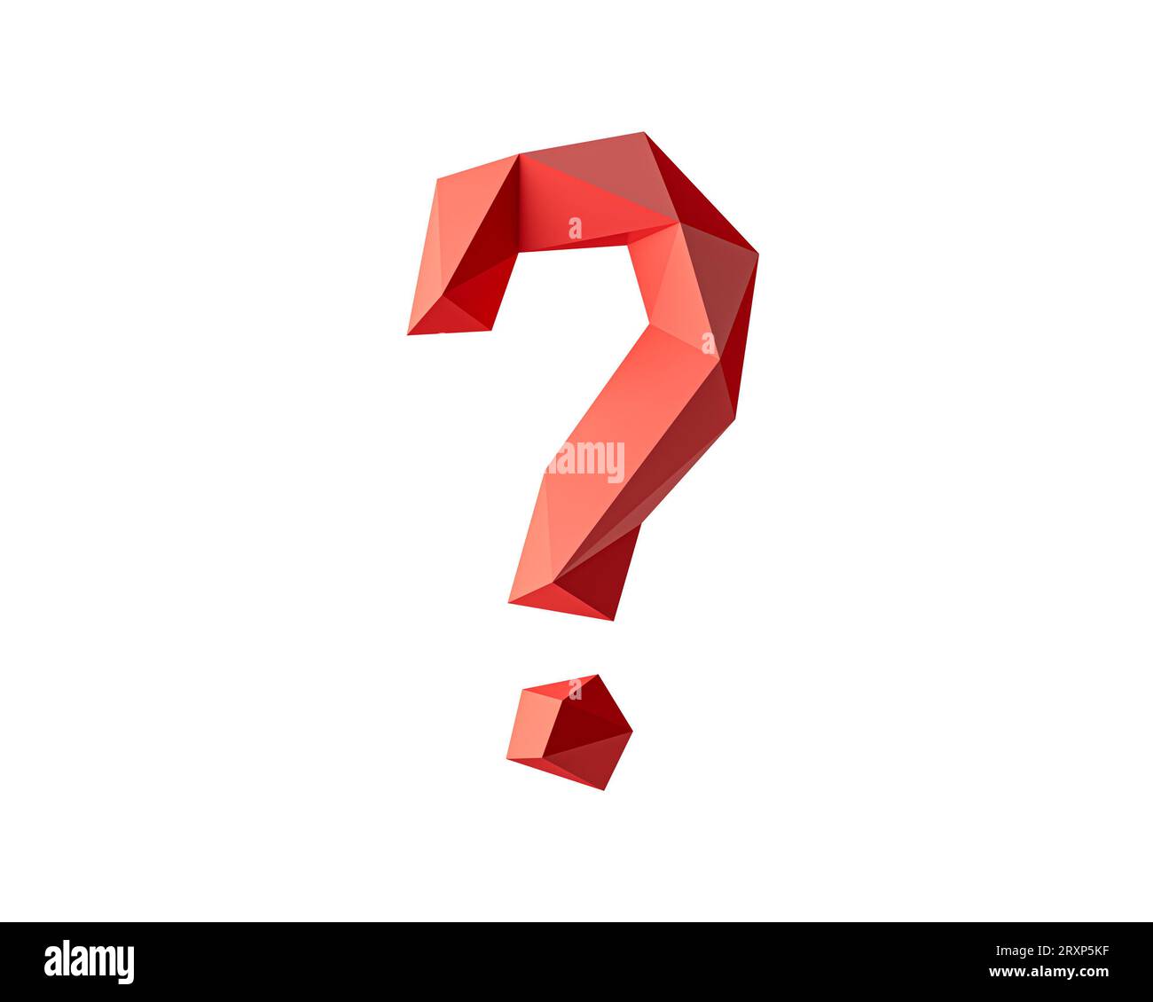 Symbol made of low poly red material. 3d illustration of simple ...