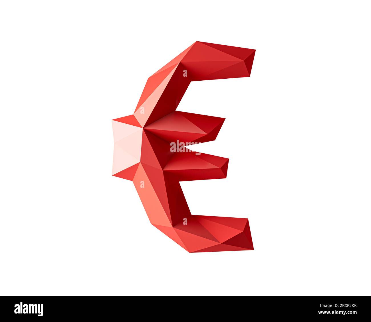 Symbol made of low poly red material. 3d illustration of simple ...