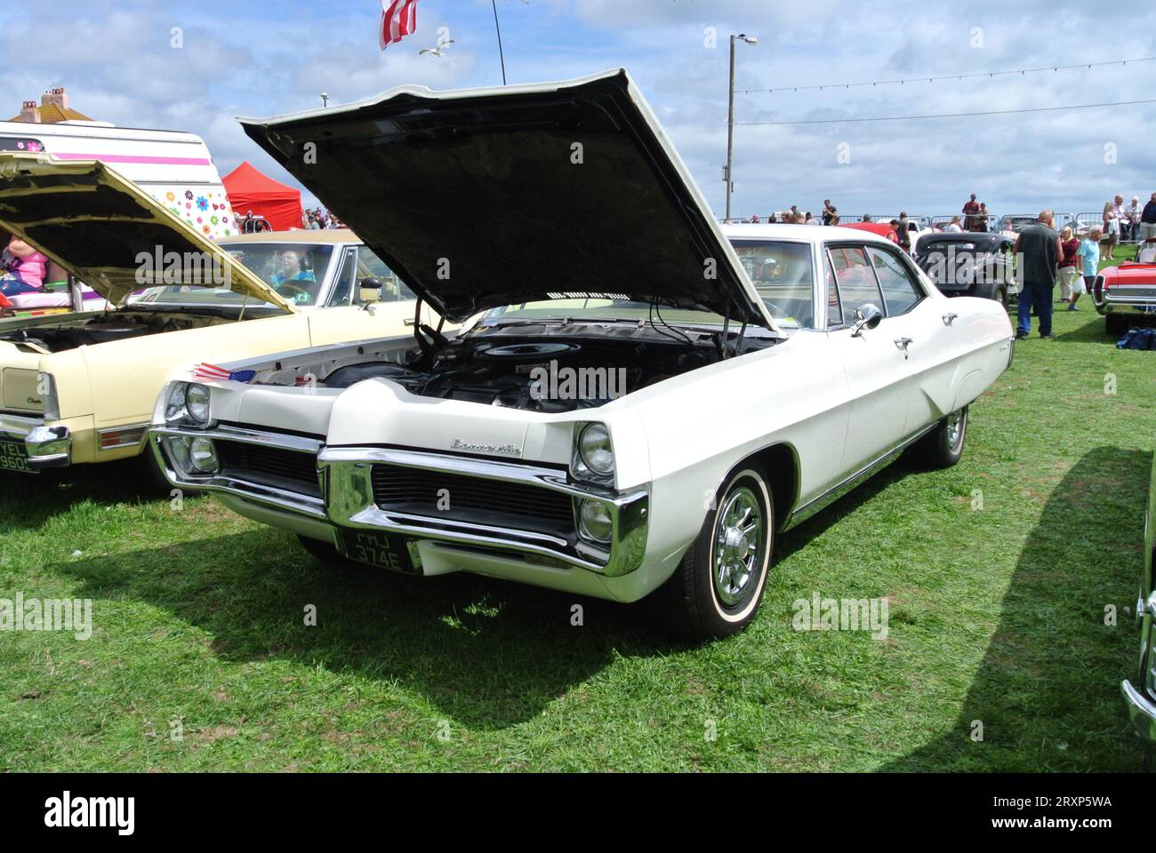 A 1967 Pontiac Bonneville American car parked on display at the English ...