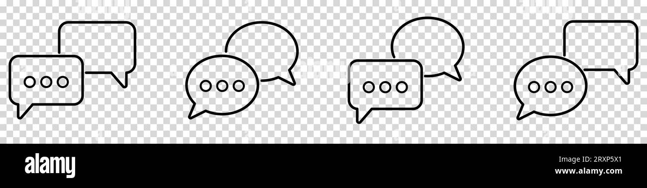Collection of chat bubble line icons. Vector illustration isolated on ...