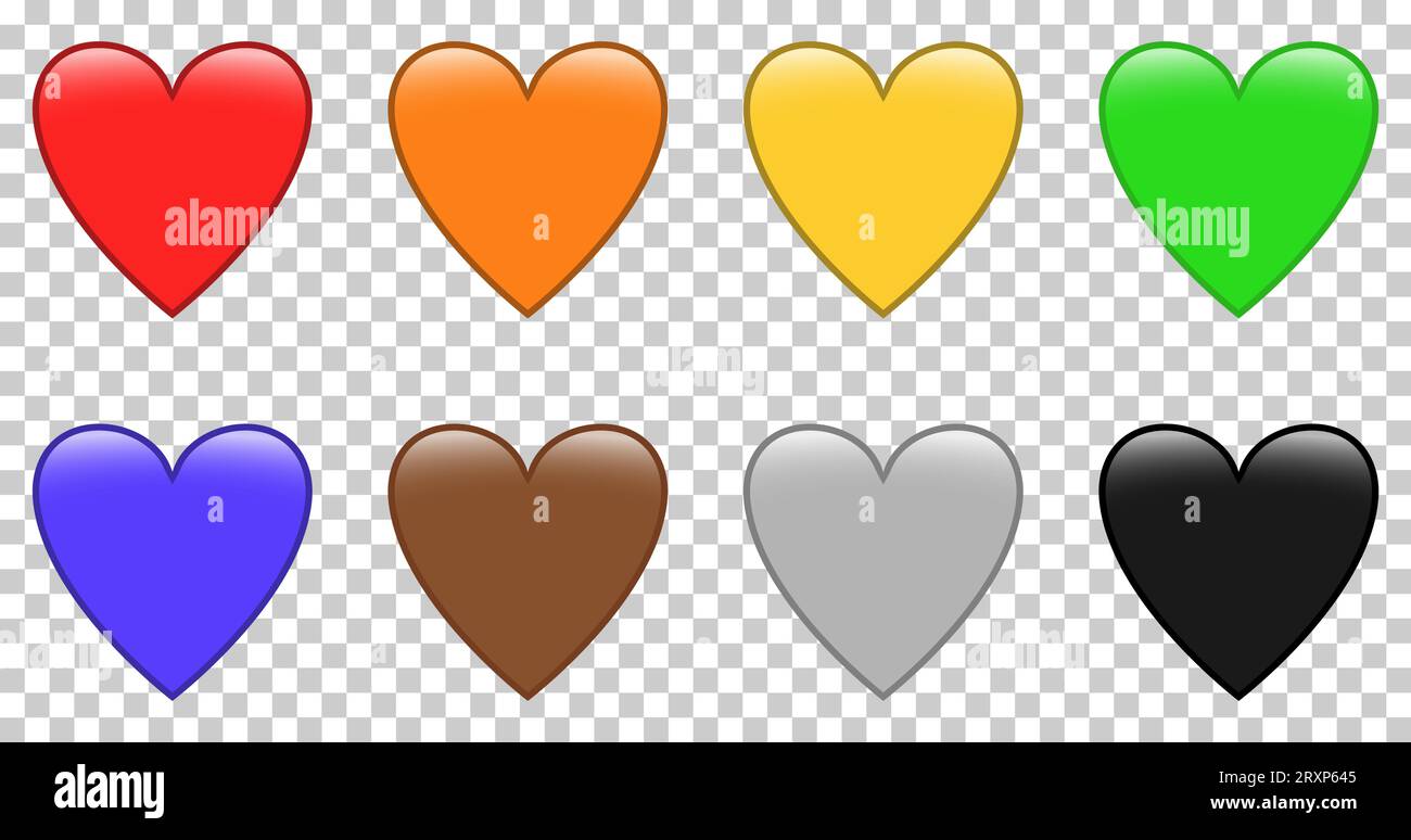 Heart emojicon color icons. Love symbol, emoji. Vector illustration ...