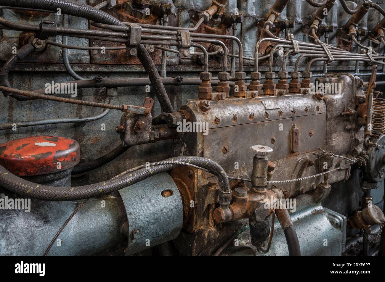 detail of an old diesel engine Stock Photo - Alamy