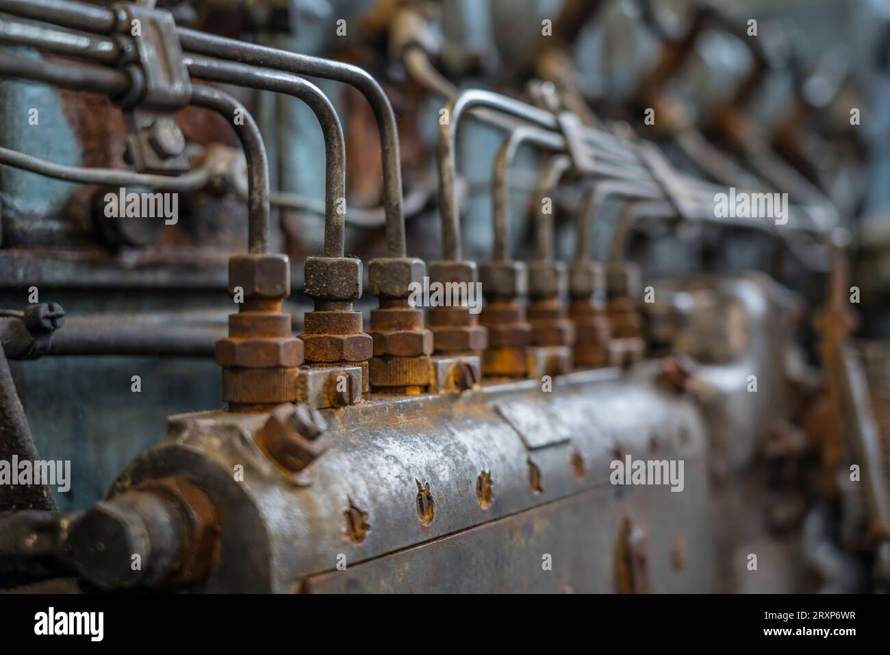 detail of an old diesel engine Stock Photo - Alamy