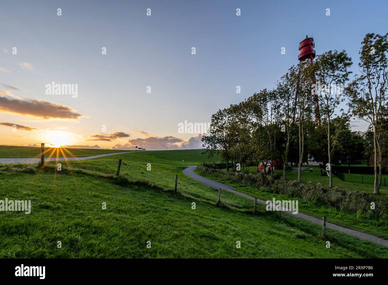 Campen lighthouse in East Frisia, Germany. At a height of 213 feet (65 ...