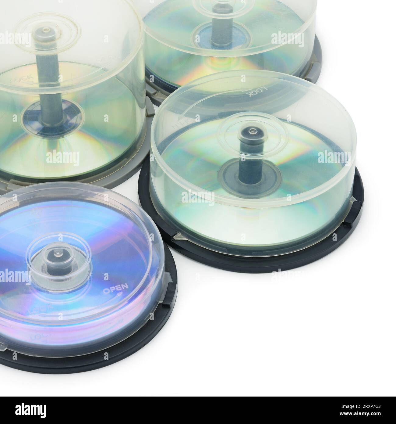 Boxes with DVD disc isolated on white background Stock Photo - Alamy