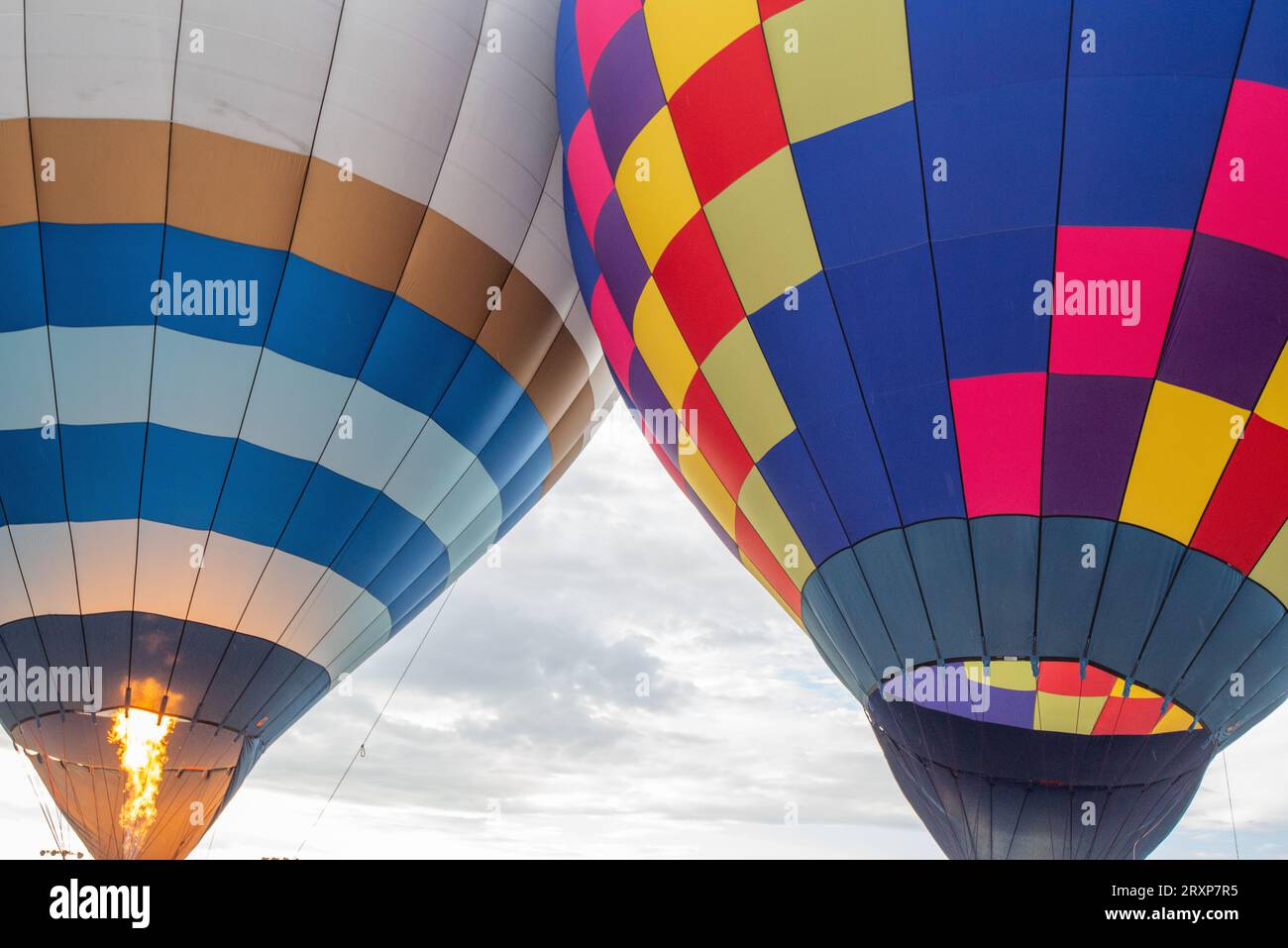 Balloons fly over Albuquerque in the International Balloon Fiesta Stock ...
