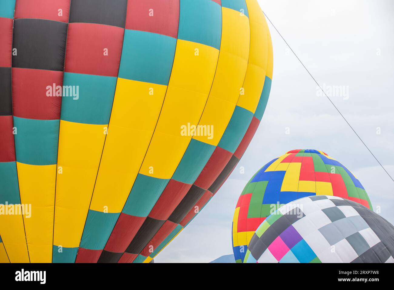 Balloons fly over Albuquerque in the International Balloon Fiesta Stock ...