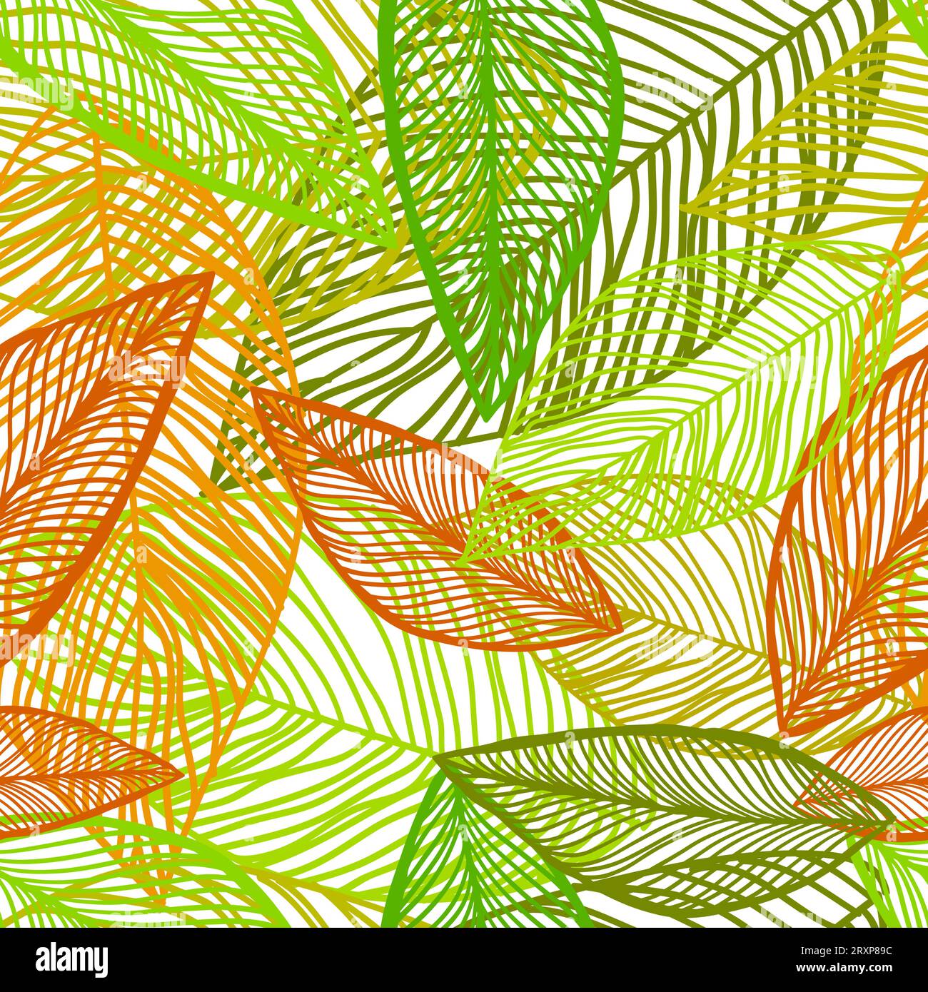 Seamless pattern of skeletonized leaves. Vector illustration Stock ...