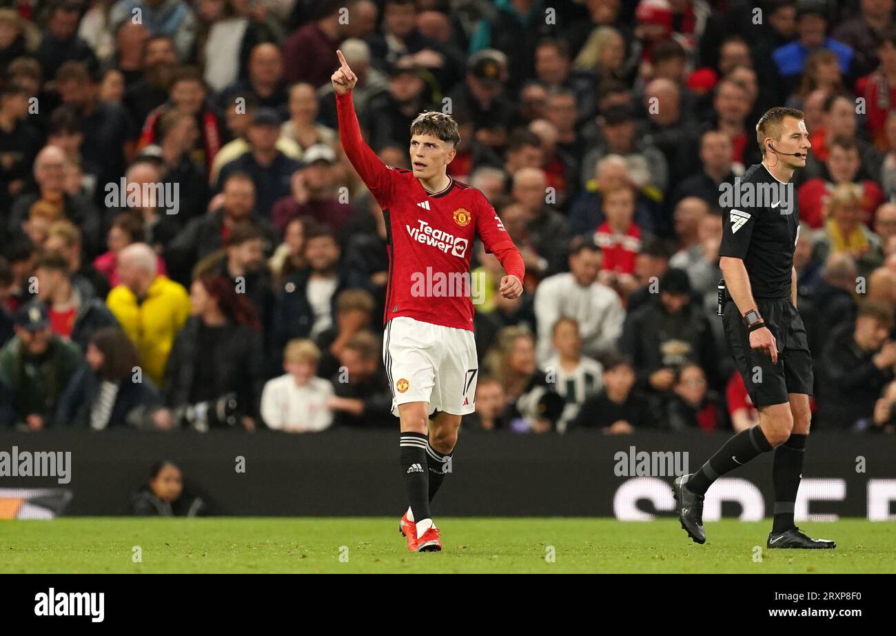 Manchester United's Alejandro Garnacho celebrates scoring their side's ...