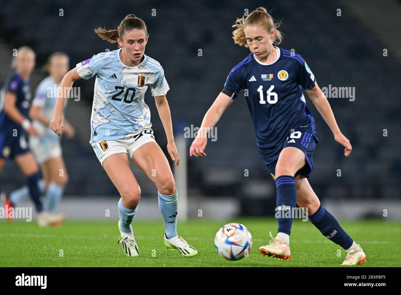 Glasgow, UK. 26th Sep, 2023. Belgium's Marie Detruyer and Scotland's ...