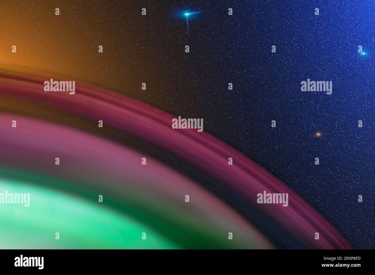 Fantastic space background with planets and starry cosmos Stock Photo ...