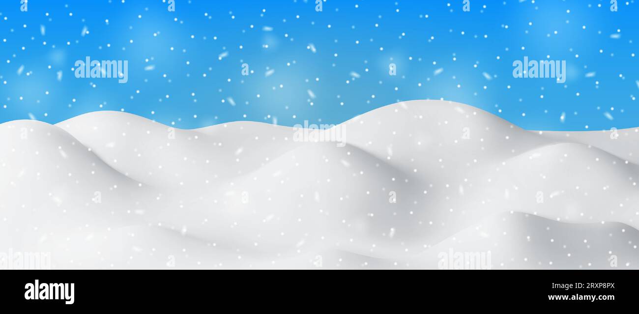 3D Winter Landscape with Snowdrifts and Snow Stock Vector Image & Art ...