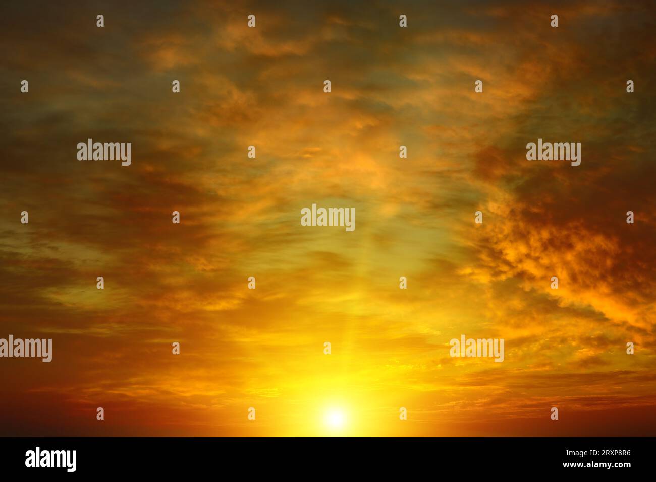 Beautiful bright sunset. Heavenly background Stock Photo - Alamy