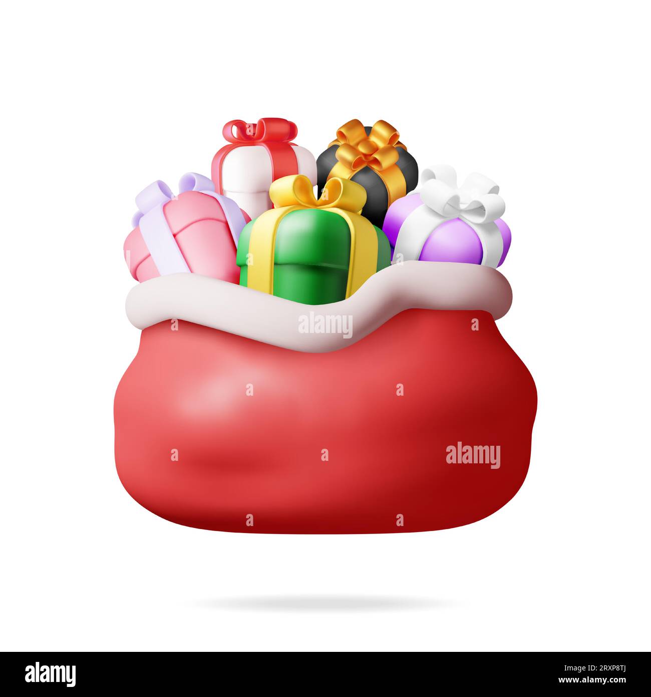 3D Open Santa Claus Sack full of Gift Boxes Stock Vector Image & Art ...