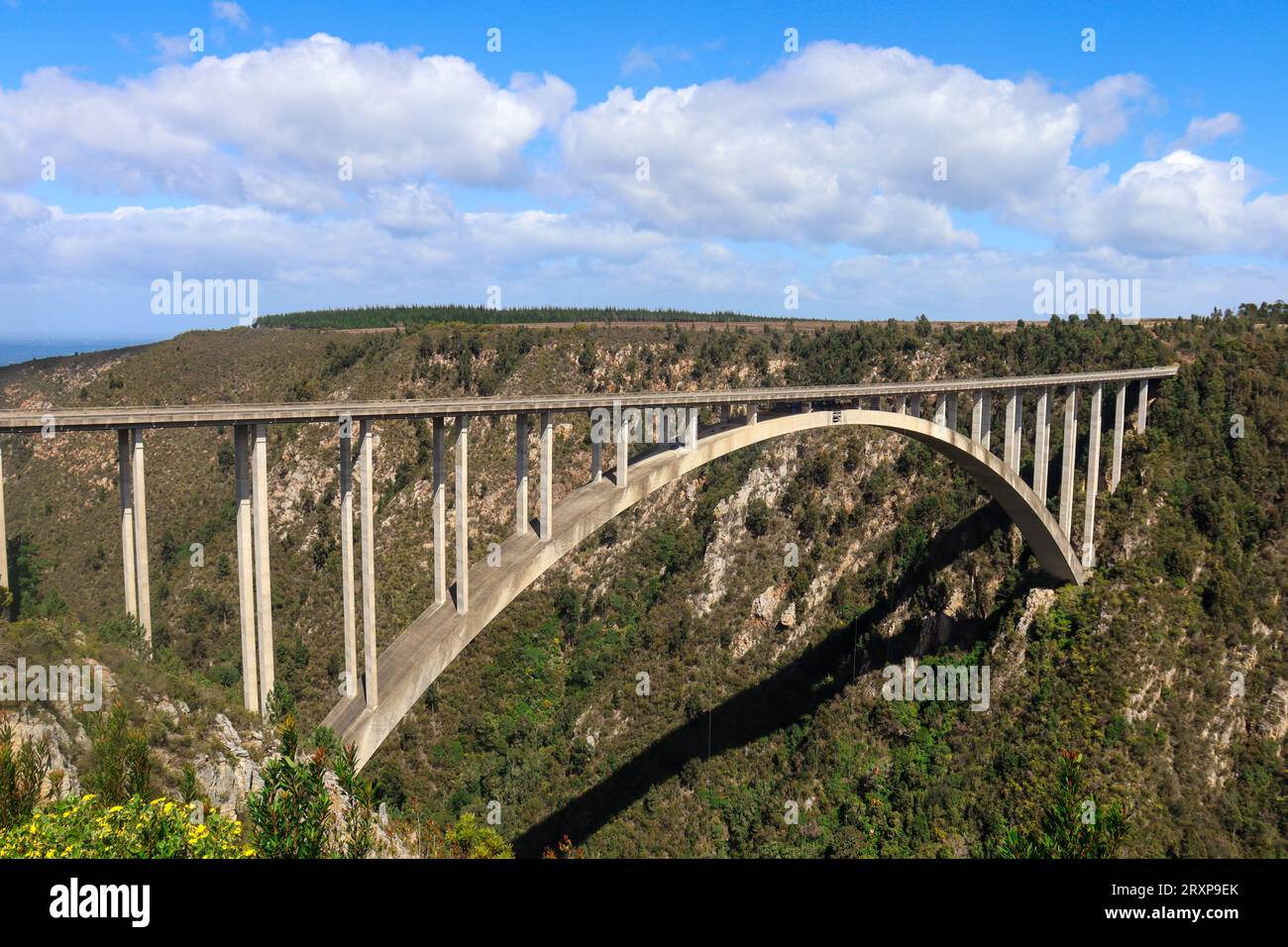 Bloukrans Bridge - one of the world's highest bungee jumps Stock Photo ...