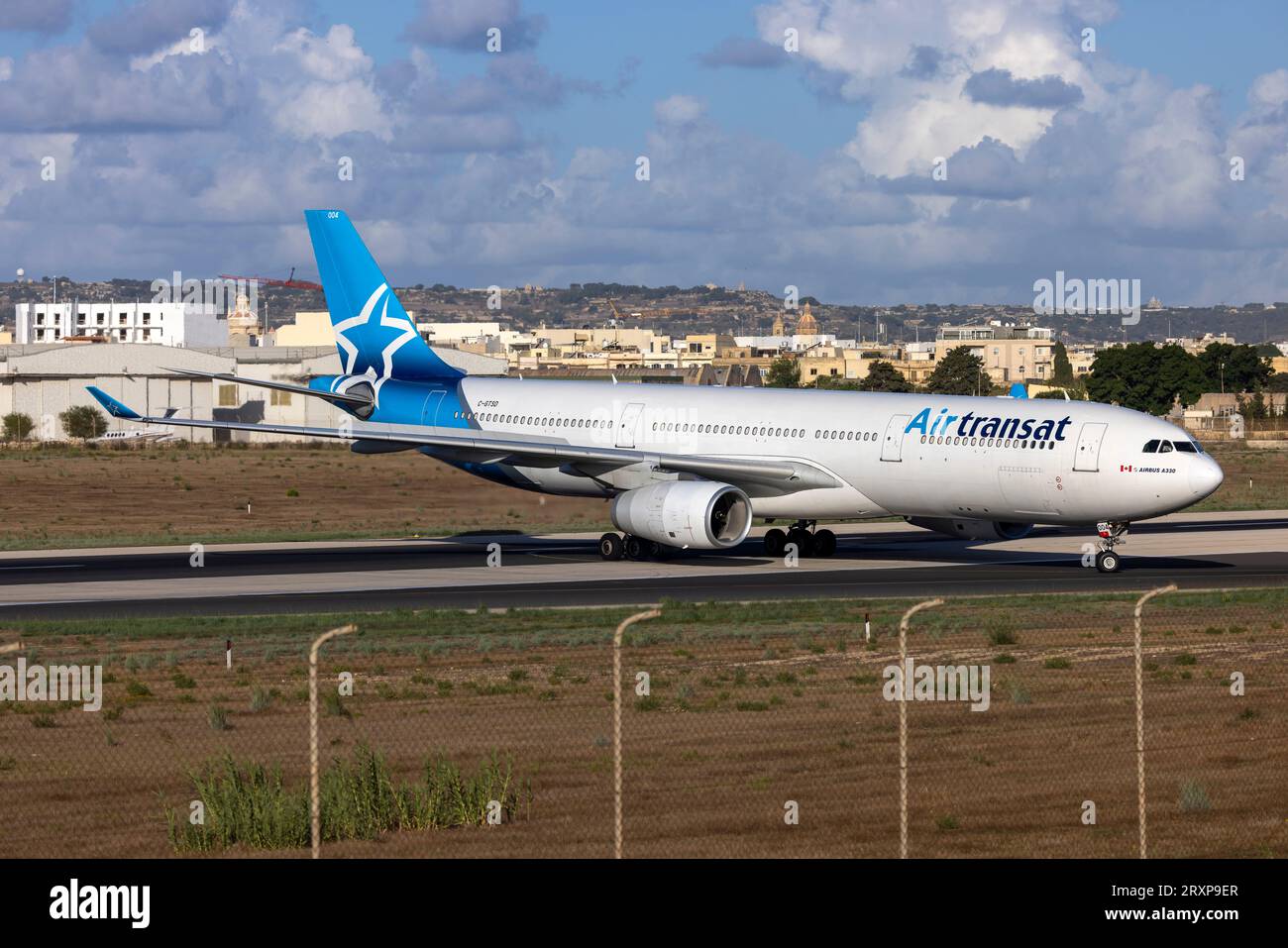 Air Transat Airbus A330-343 (REG: C-GTSD) arriving early morning ...