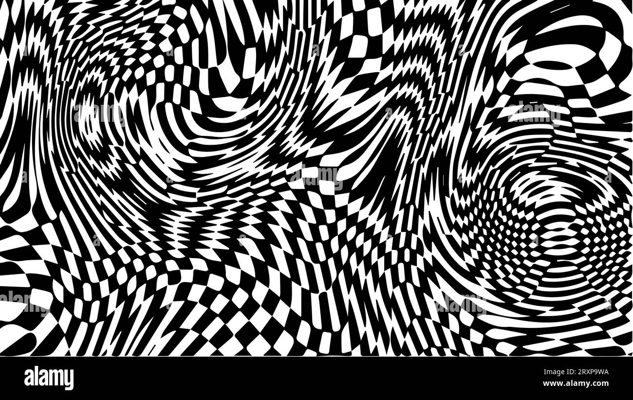 Black and white chess wave pattern. Checker board swirl background ...
