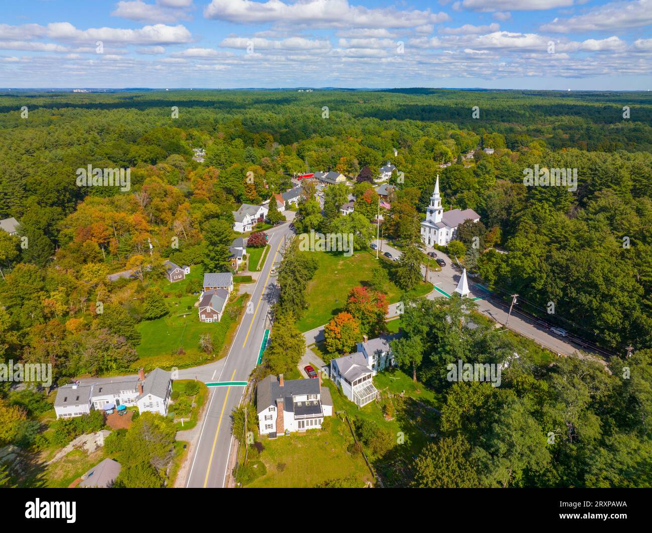 Carlisle historic town center aerial view including First Religious ...