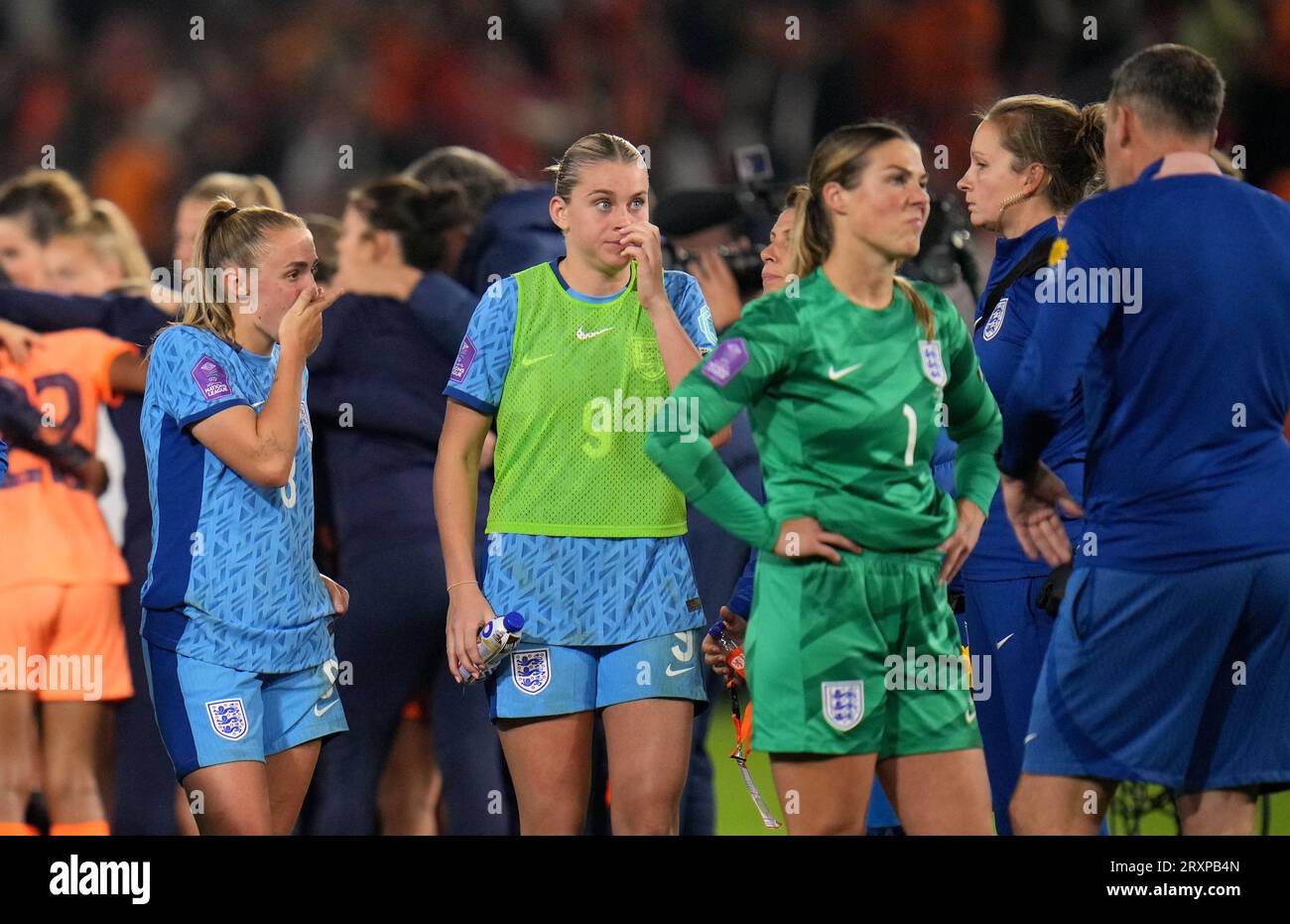 England's Georgia Stanway, Alessia Russo and goalkeeper Mary Earps ...